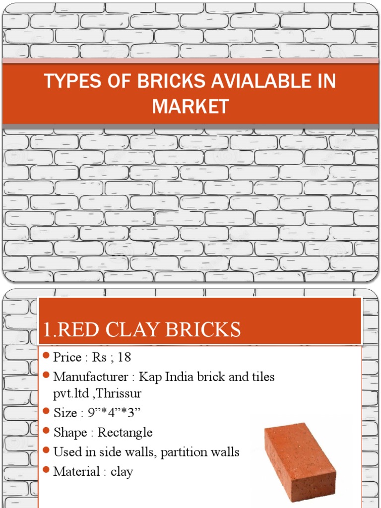 Types of Bricks Avialable in Market | PDF | Brick | Concrete