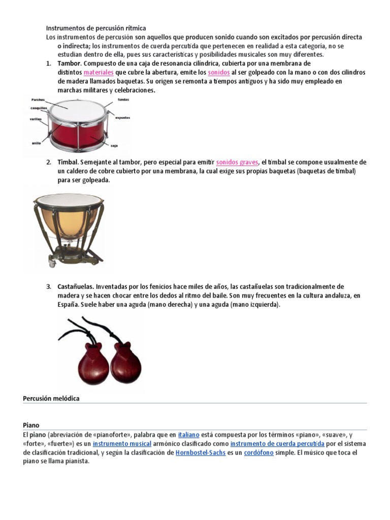 5 Instrumentos de Percusión Rítmica | PDF | Instrumentos de cuerda | Viola