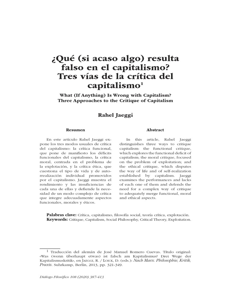 Rahel Jaeggi | PDF | Capitalismo | Karl Marx
