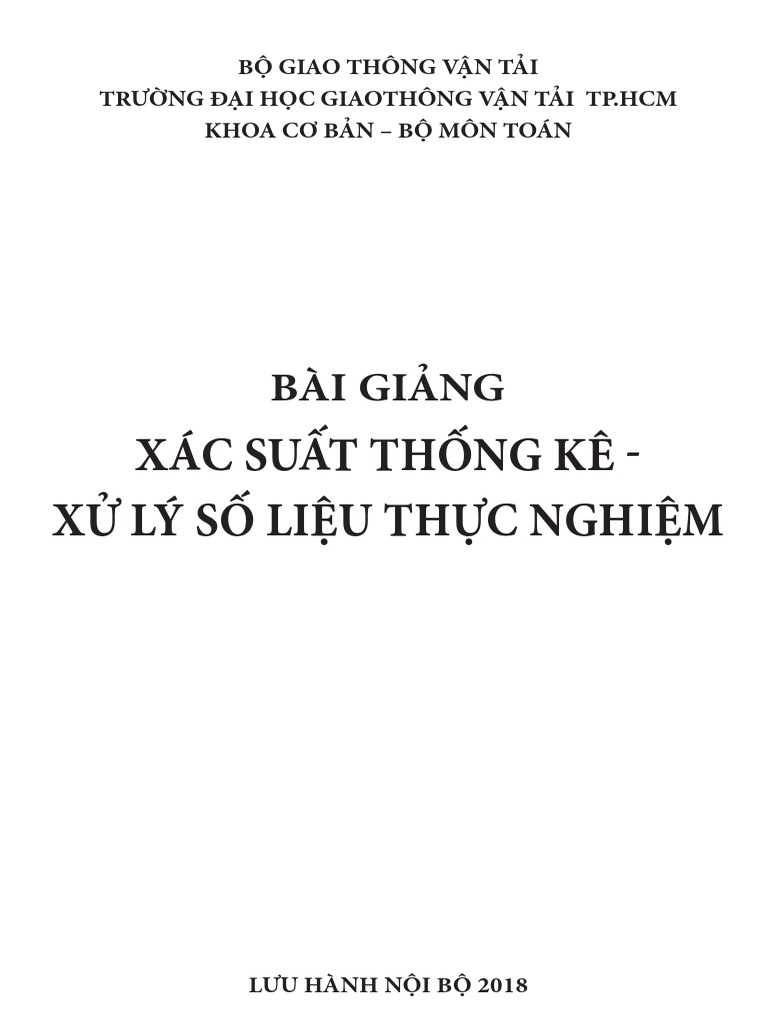 XSTK - Xu Ly SLTN - GV | PDF