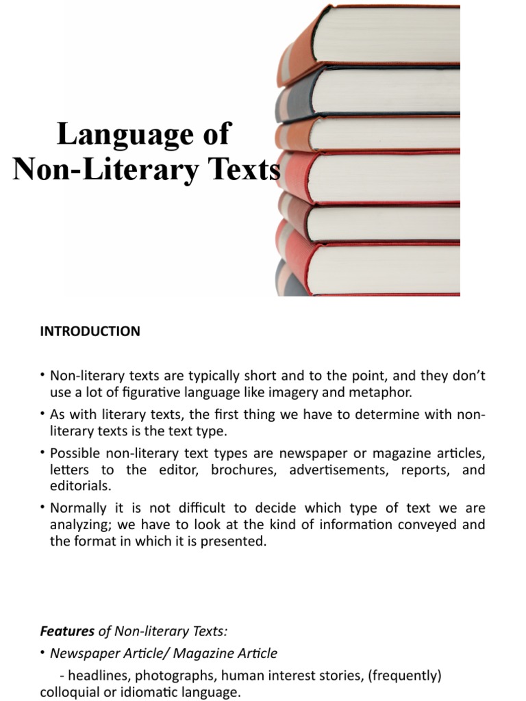 Lesson+1 +Language+of+Non Literary+Texts | PDF | Idea | Essays