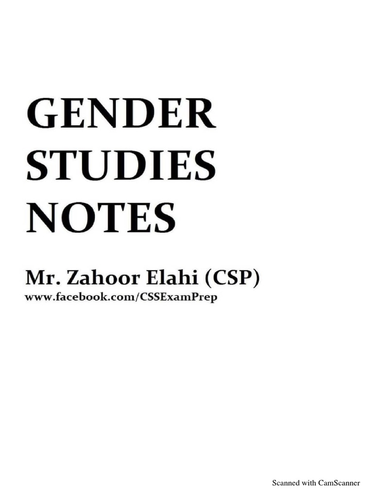 Gender Studies Notes For Css | PDF