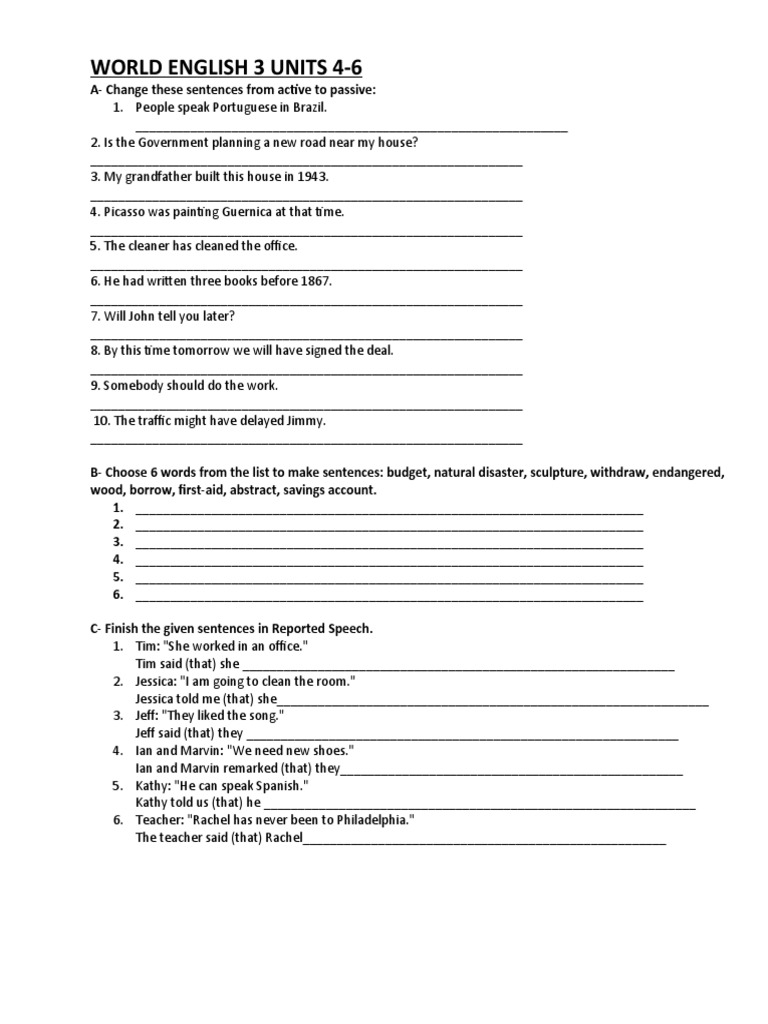 World English 3 Units 4 | PDF | Semantic Units | Language Mechanics