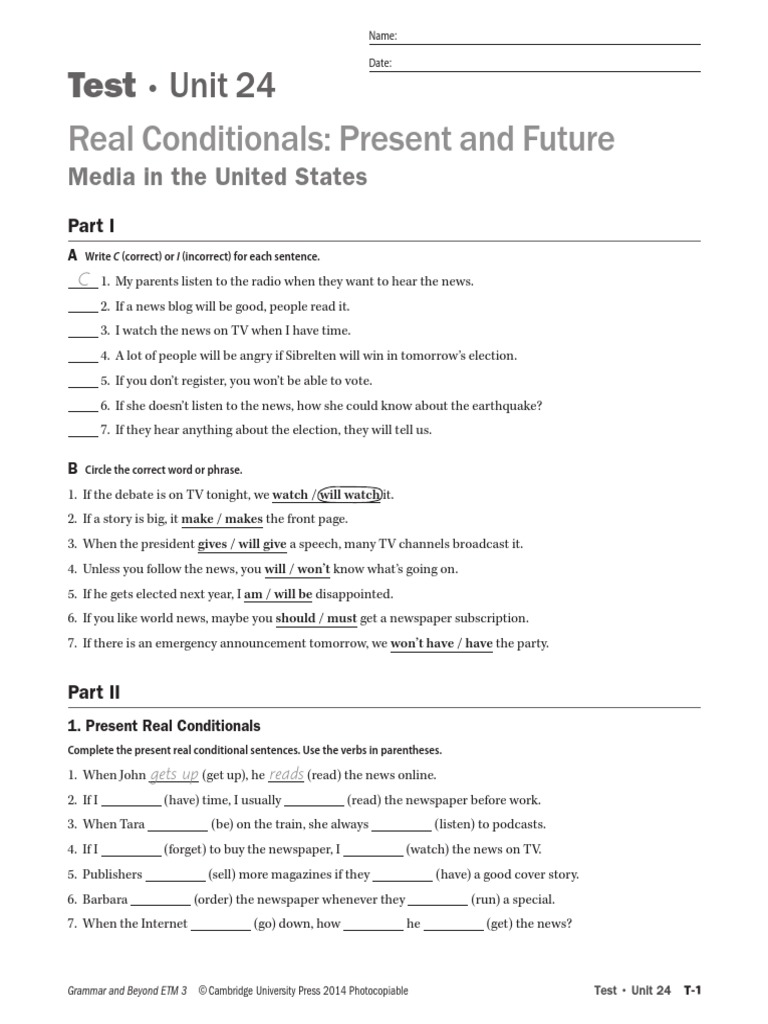 Real Conditionals - Present & Future | PDF | Newspapers | News
