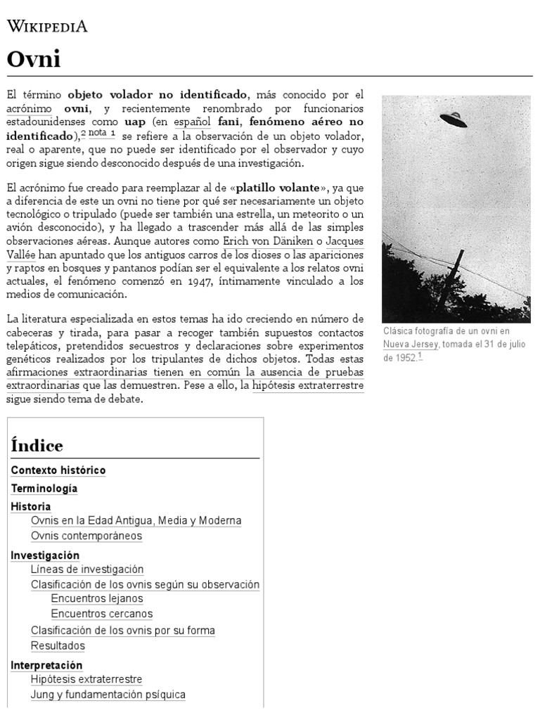 Ovnis | PDF | Objeto volador no identificado