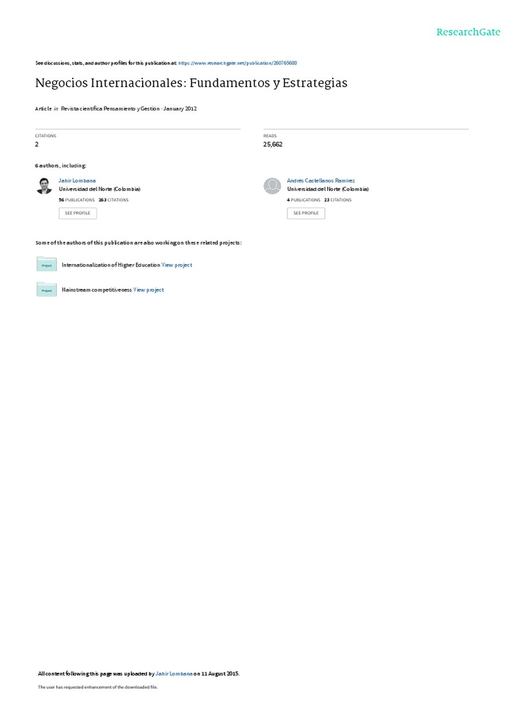 Negocios Internacionales Fundamentos Y Estrategias Descargar Gratis