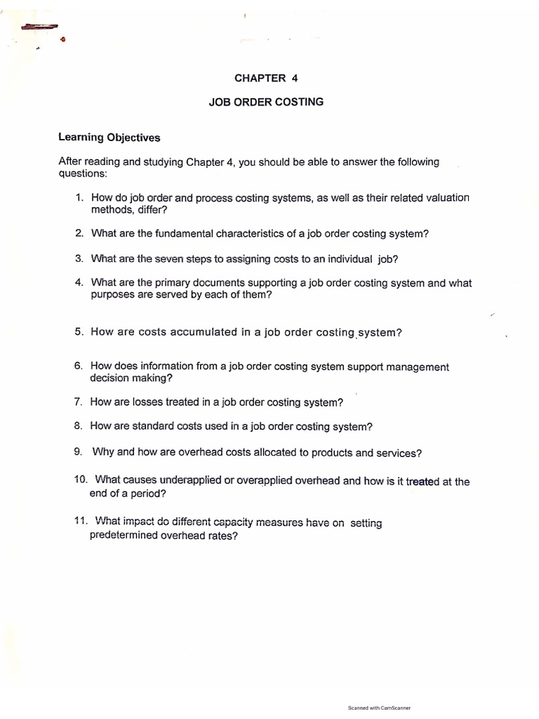 Notes - Job Order Costing | PDF
