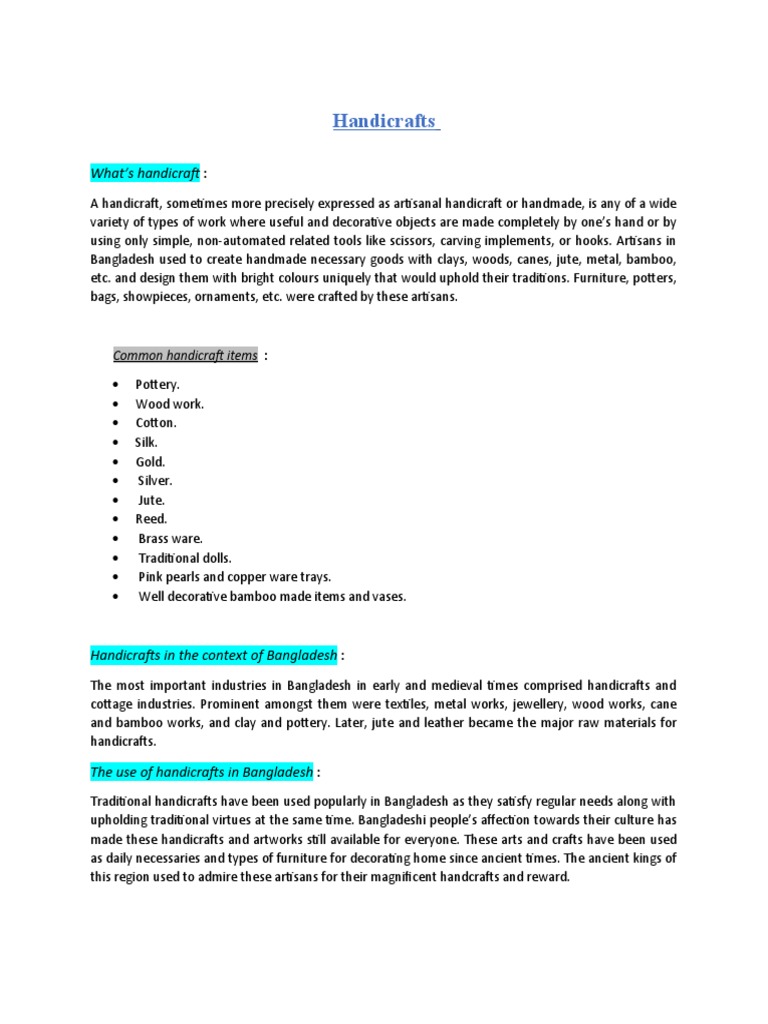 Poster Presentation (Handicraft) | PDF | Economies