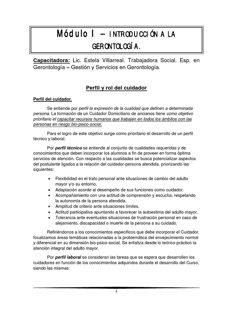 Modulo 1 - Clase 2 | PDF | Gerontología | Vejez
