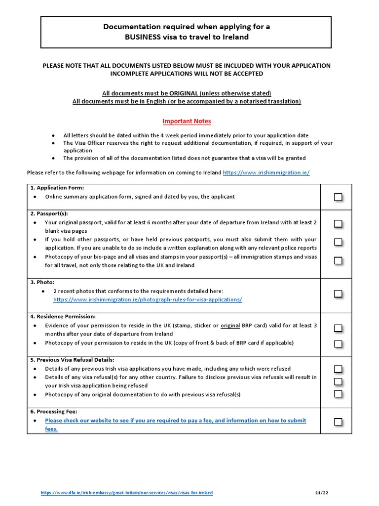 Business Visa Checklist Nov 2022 | PDF | Travel Visa | Passport