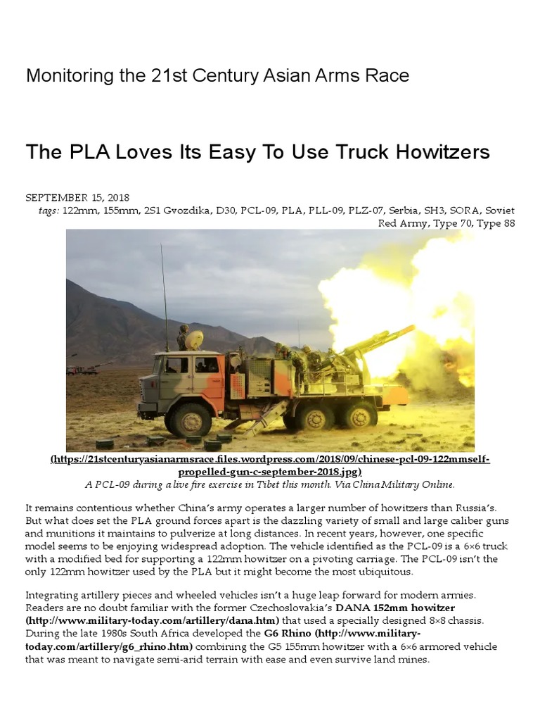 The PLA Loves Its Easy To Use Truck Howitzers - 21st Century Asian Arms Race | PDF | Howitzer ...