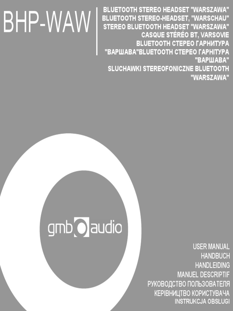 BHP-WAW Bluetooth Headset | PDF | Microphone | Bluetooth