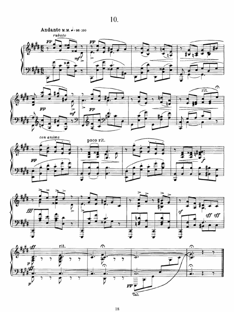 Scriabin Prelude Op.11 No.10 | PDF