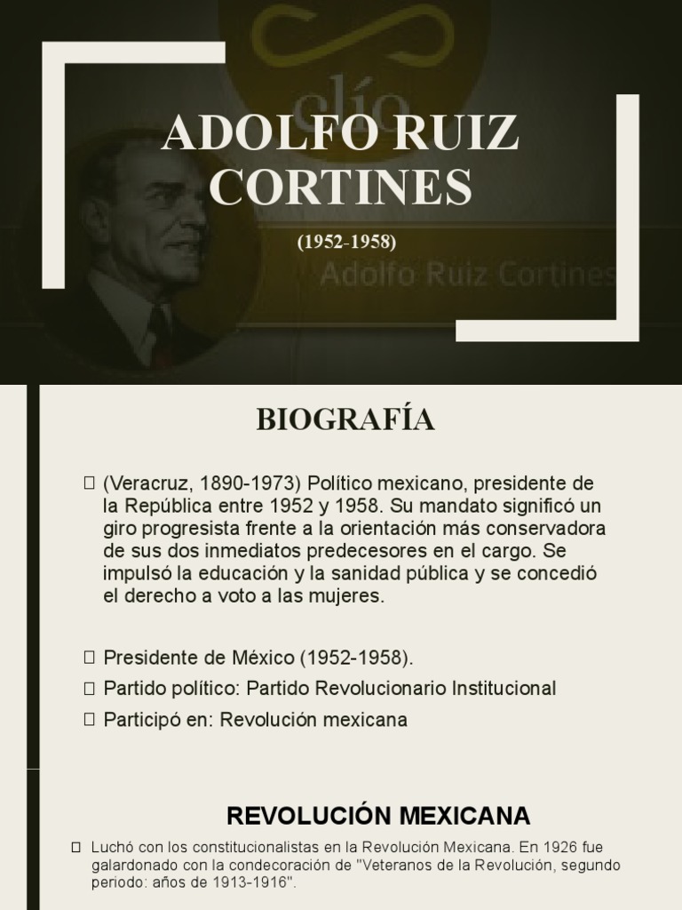 Biografía de Adolfo Ruiz Cortines | PDF | México | Gobierno