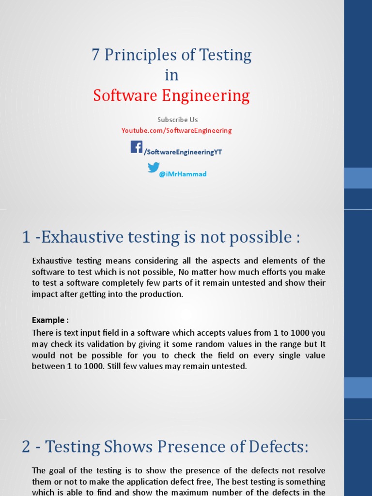 7 Principals of Testing | PDF | Software Bug | Software Testing