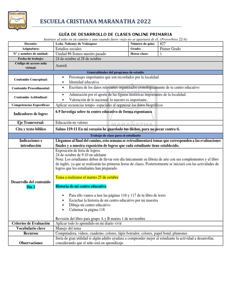 GUÍA #27 Estudios Sociales | PDF | Cognición | Aprendizaje