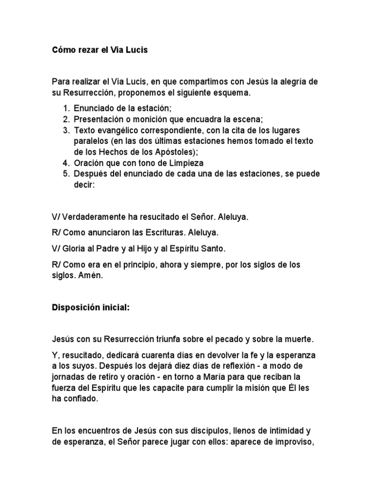 Guía para rezar el Via Lucis | PDF | La resurrección de Jesús | Jesús