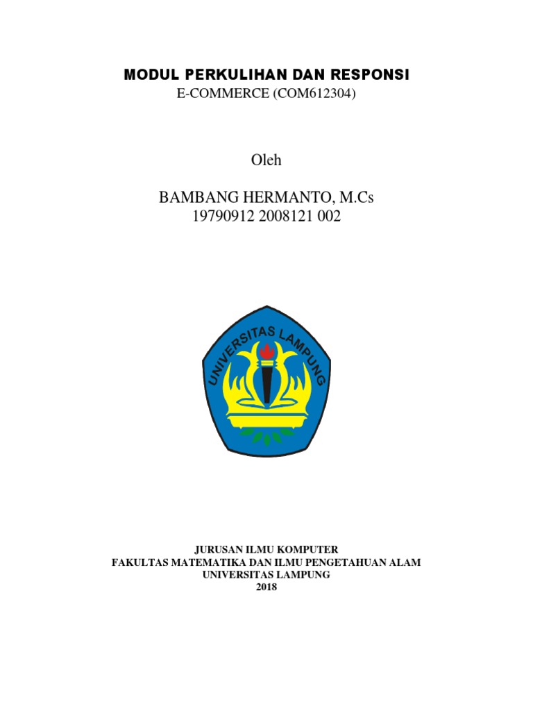 Modul Kuliah Dan Responsi E COMMERCE Ganjil2017 2018 PDF | PDF | Bisnis | Komputer