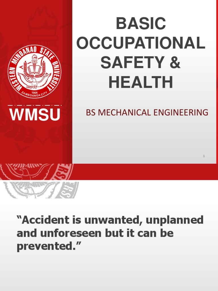 WMSU Lec1 | PDF | Occupational Safety And Health | Hazards