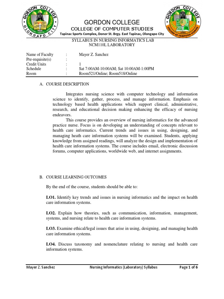 Ncm110 Lab Nursing Informatics Pdf Health Informatics