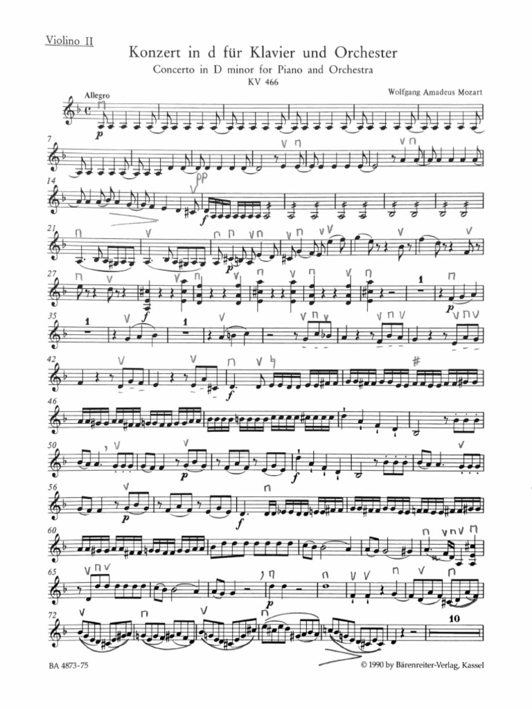 08 Mozart K.466 Violin 2 | PDF