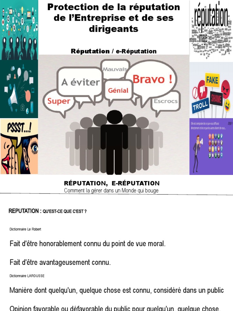 Gestion de l'e-Réputation d'Entreprise | PDF | Internet | Internet et Web