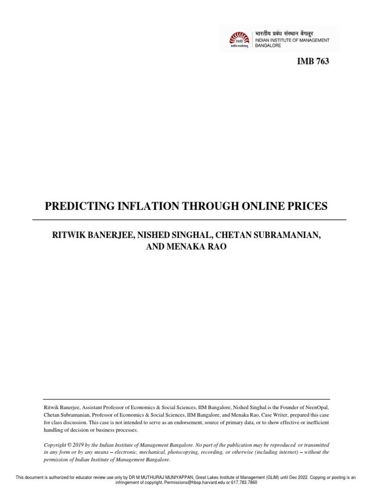Predicting Inflation Through Online Prices | PDF | Consumer Price Index ...