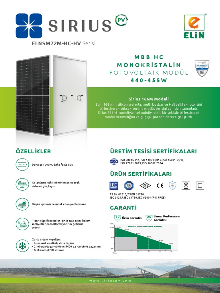 Ek-1-Sirius - Datasheet - 440-455W TR | PDF