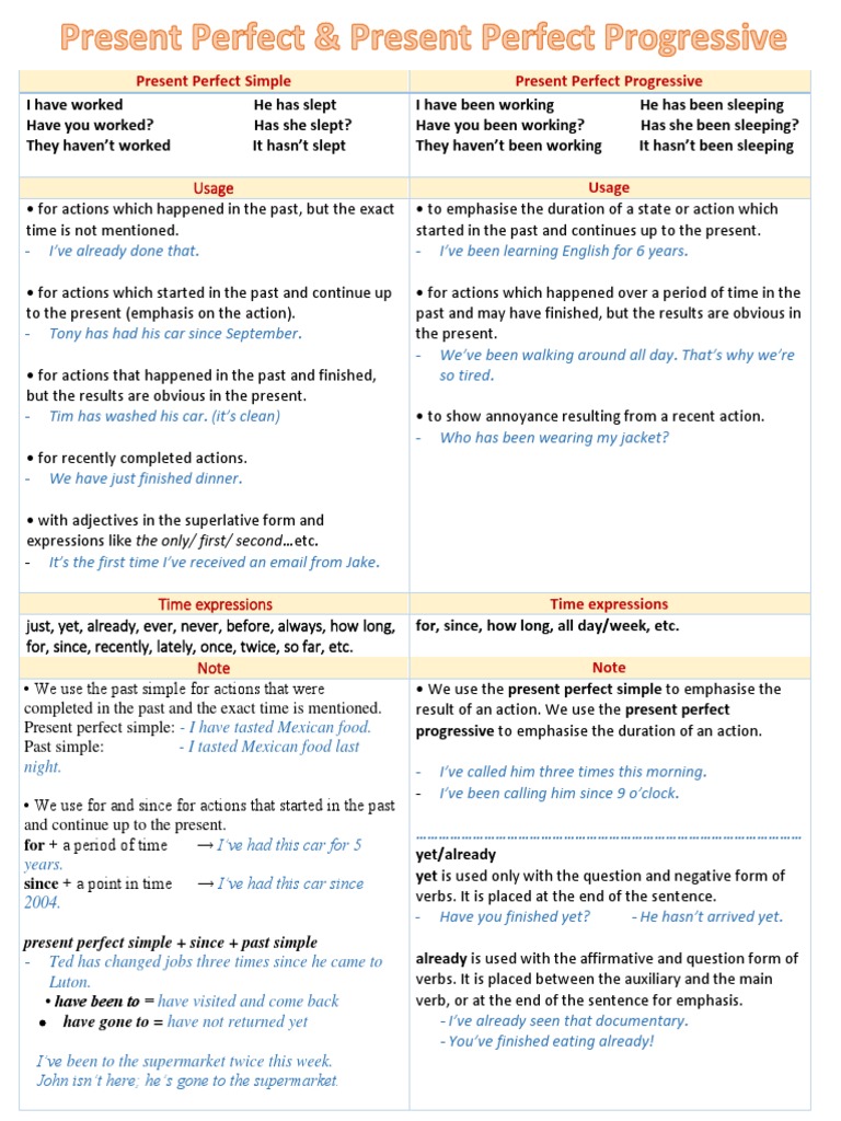 Present Perfect &... 3 | PDF | Languages | Foreign Language Studies