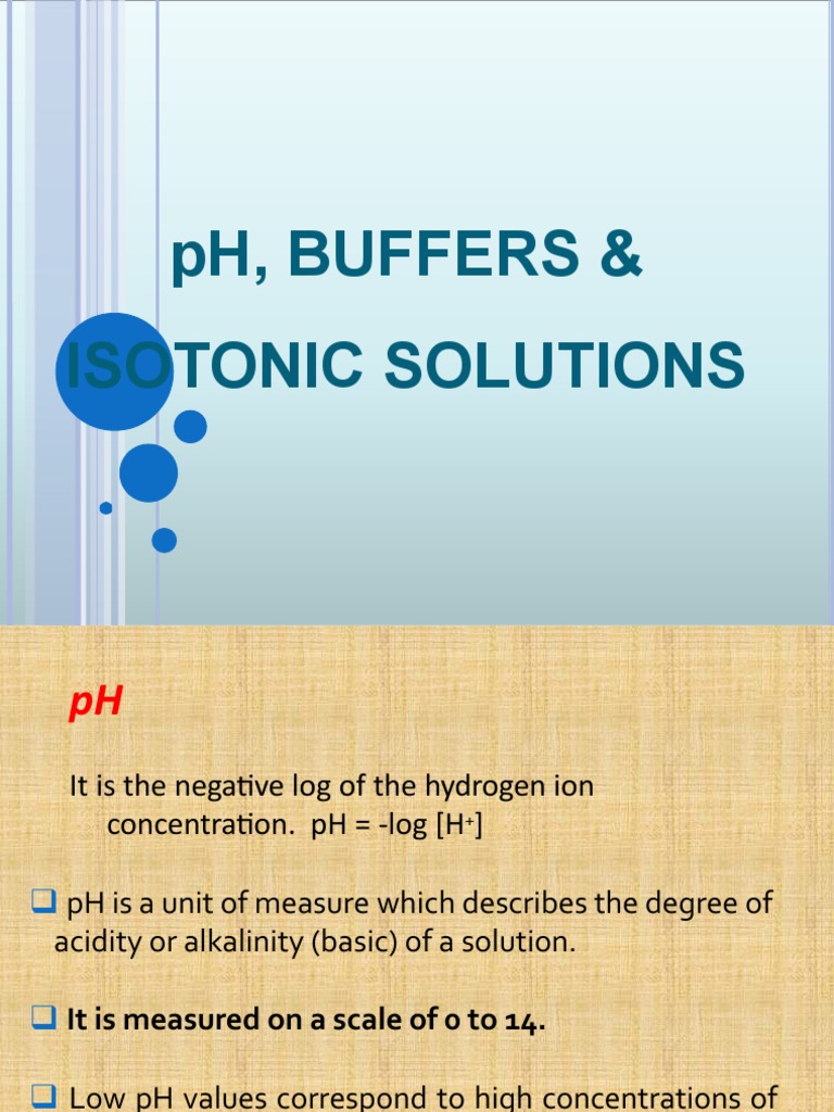PH Buffers & Isotonic Solutions STT | PDF | Ph | Buffer Solution