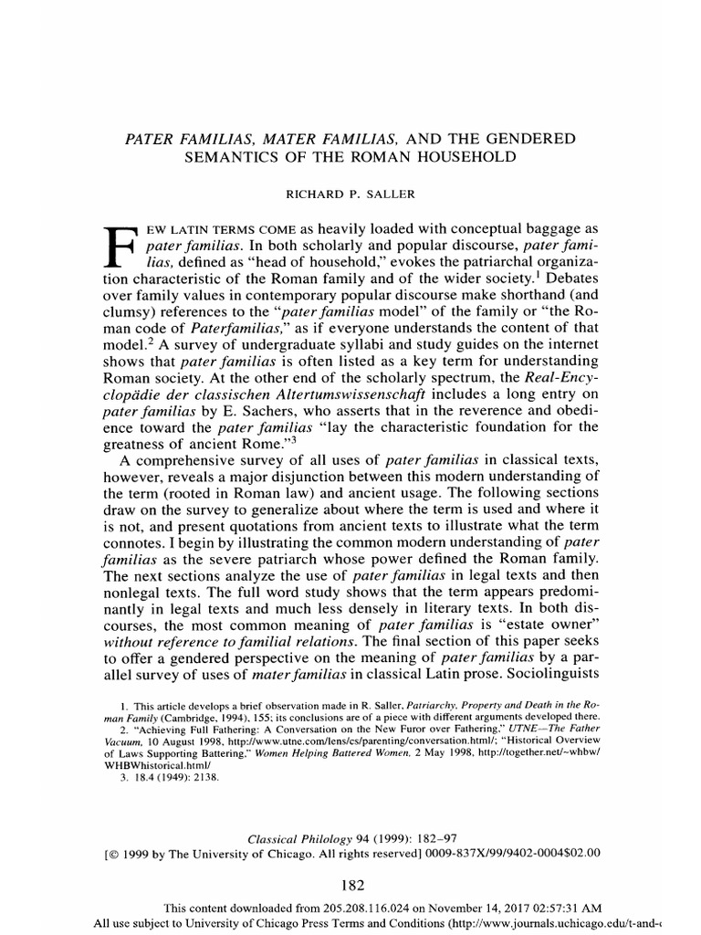 Pater Familias | PDF