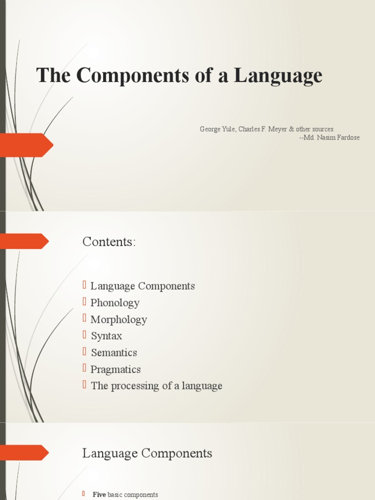 The Components of A Language - Rec | PDF