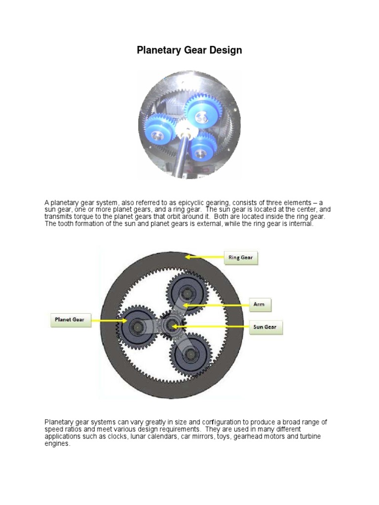 Planetary Gear Design Guide | PDF | Gear | Kinematics