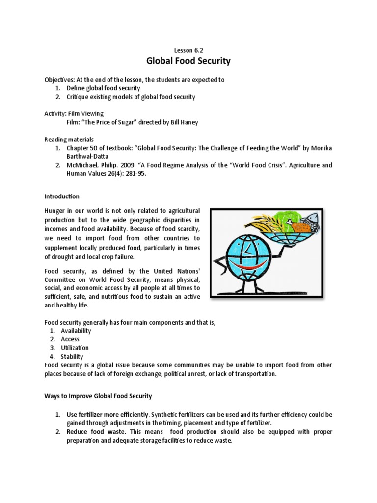 Understanding Global Food Security | PDF | Food Security | Genetically ...