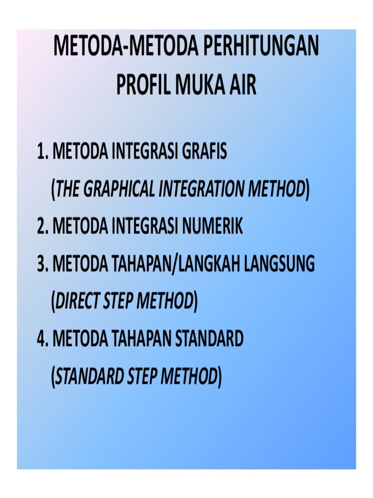 Metoda Perhitungan Profil Muka Air 1 | PDF