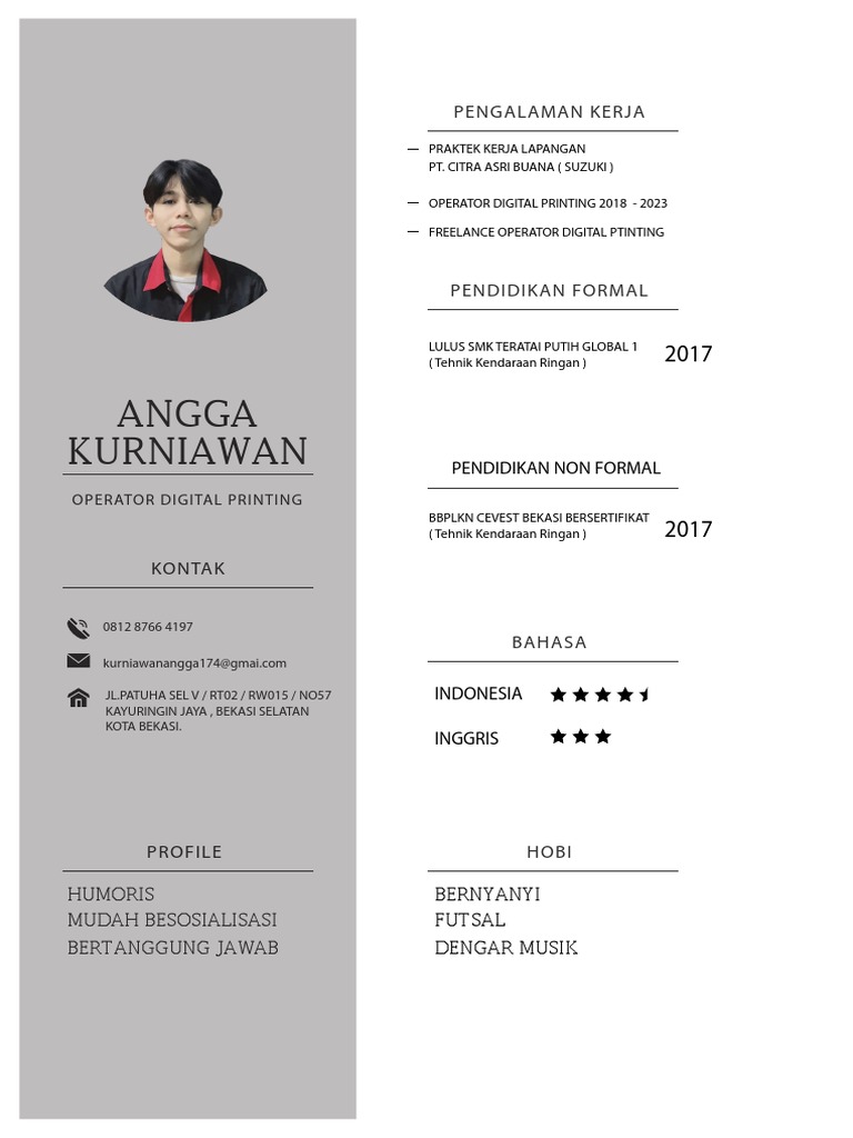 CV Angga | PDF | Teknologi & Rekayasa