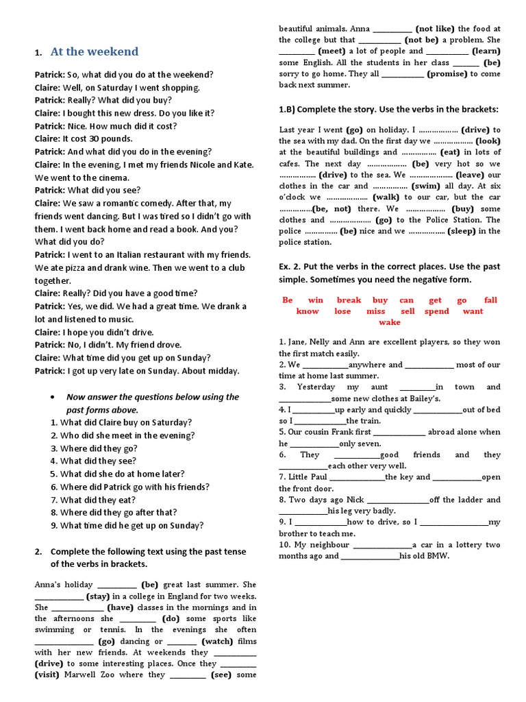 Past Simple | PDF | Linguistics