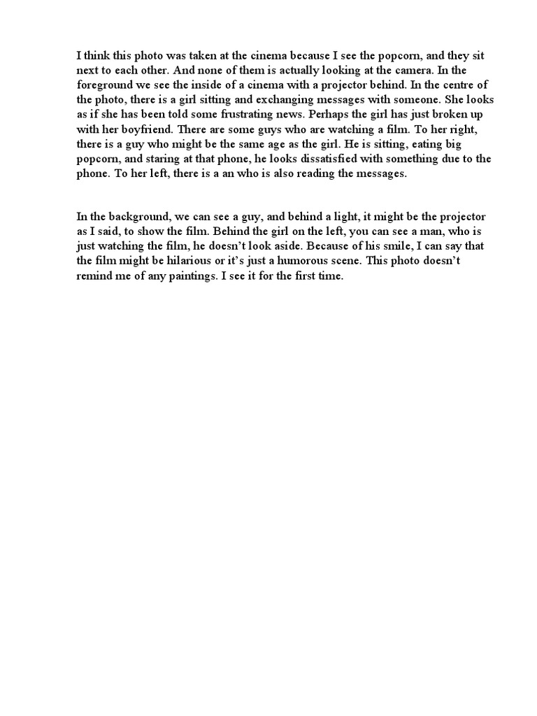 Describing A Photo | PDF