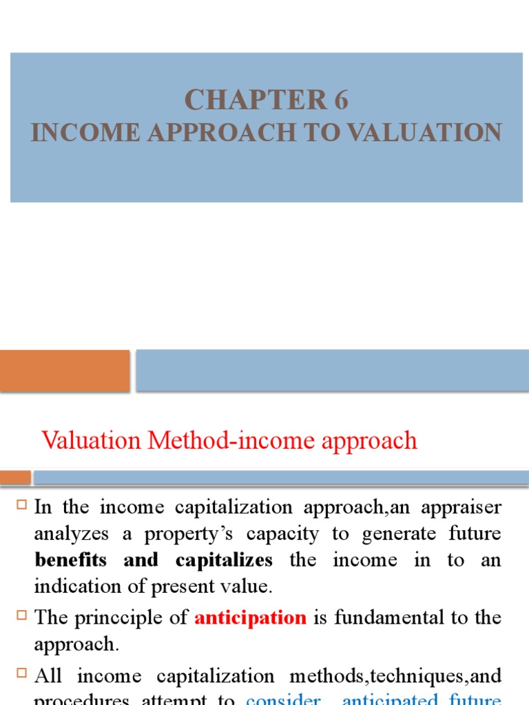 Chapter 6-Income Approach | PDF | Discounted Cash Flow | Real Estate ...