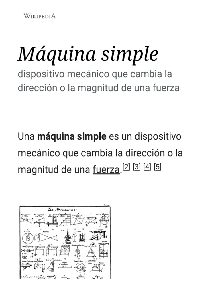 Definición y Tipos de Máquinas Simples | PDF | Máquinas | Ingeniería ...