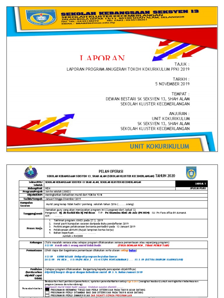 Format Laporan Program SKS13SKK 2020 | PDF