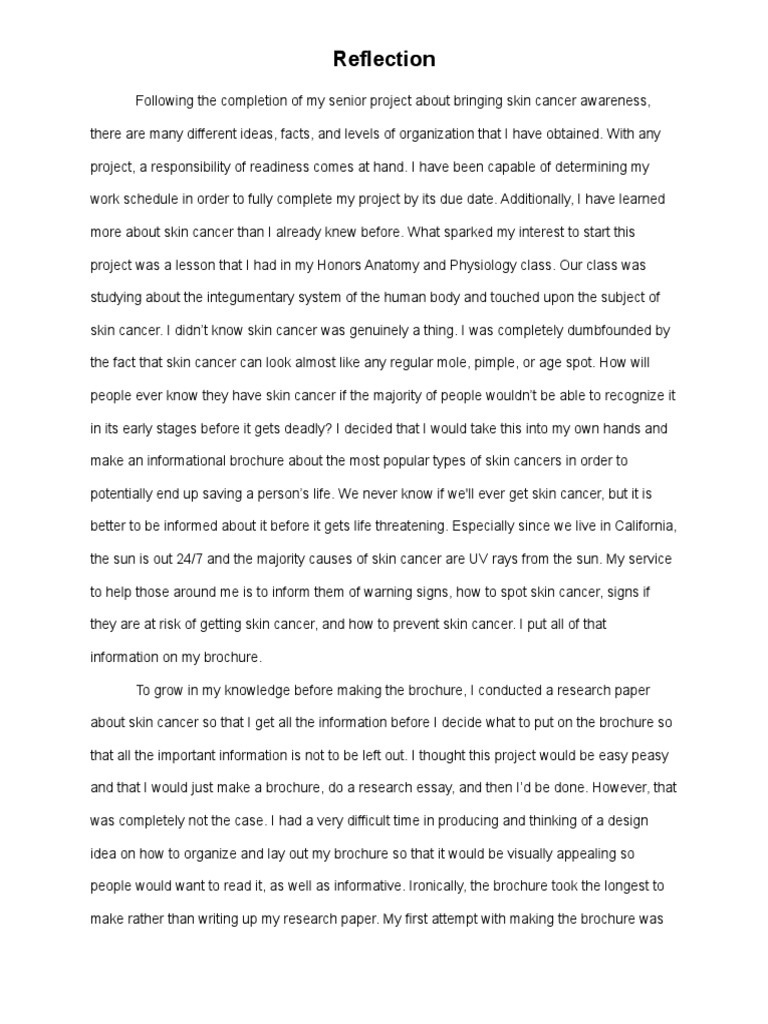 Reflection | PDF | Skin Cancer | Cancer