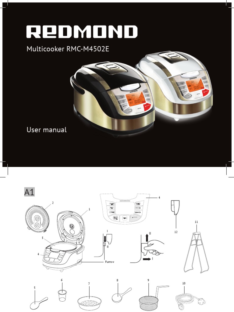 Redmond Multicooker RMC-M4502E Instruction Manual | PDF | Cooking | Ac ...
