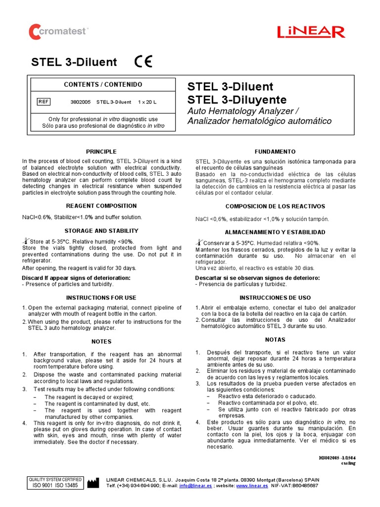 STEL 3 Diluent 20 L Rev. 01 | PDF