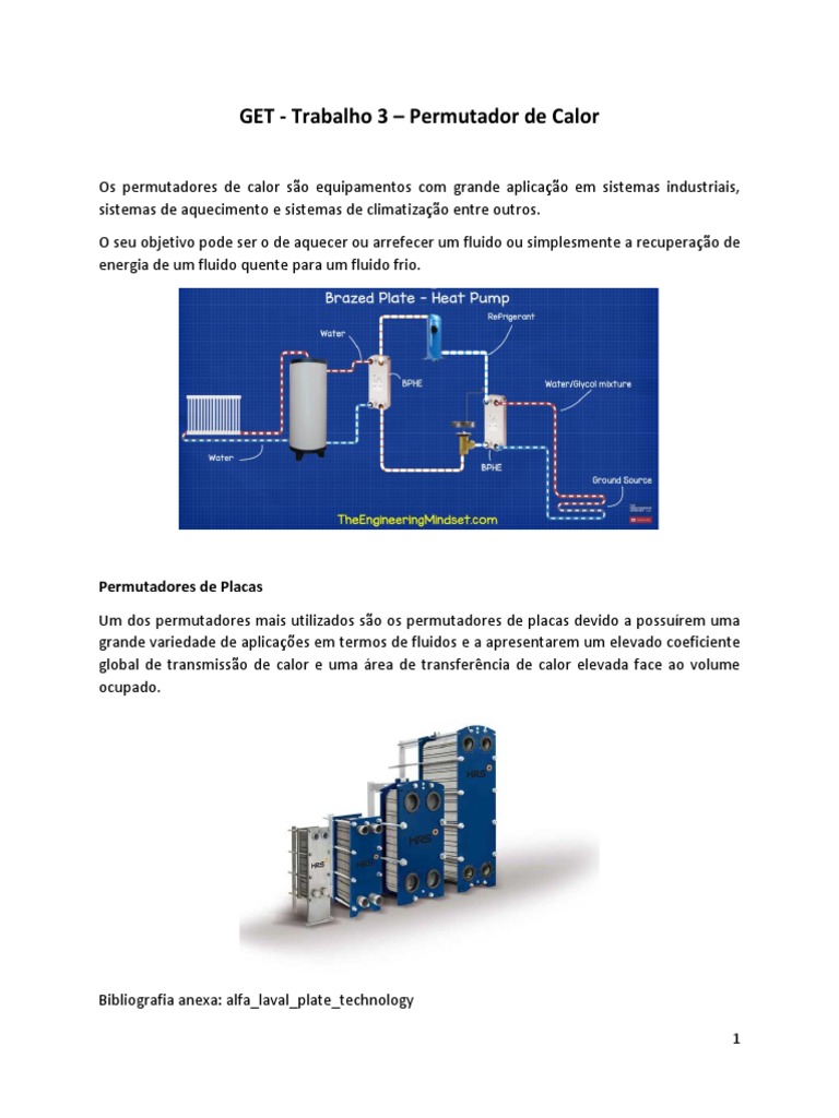 GET P3 Permutador de Calor | PDF | Alternador de energia elétrica | Calor