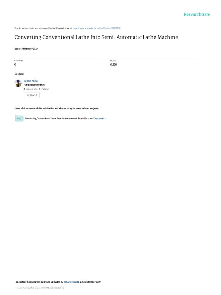 Converting Conventional Lathe Into Semi-Automatic Lathe Machine | PDF ...