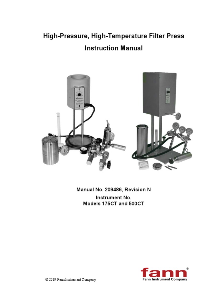 HPHT Filter Press Manual | PDF | Filtration | Valve