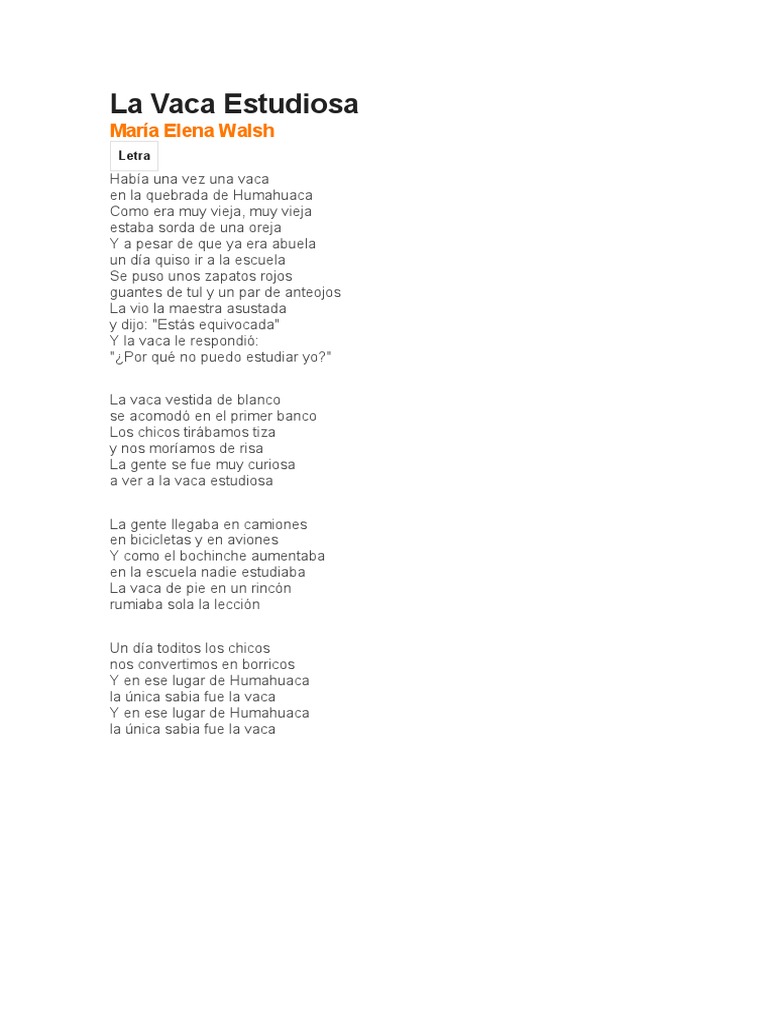 La Vaca Estudiosa | PDF