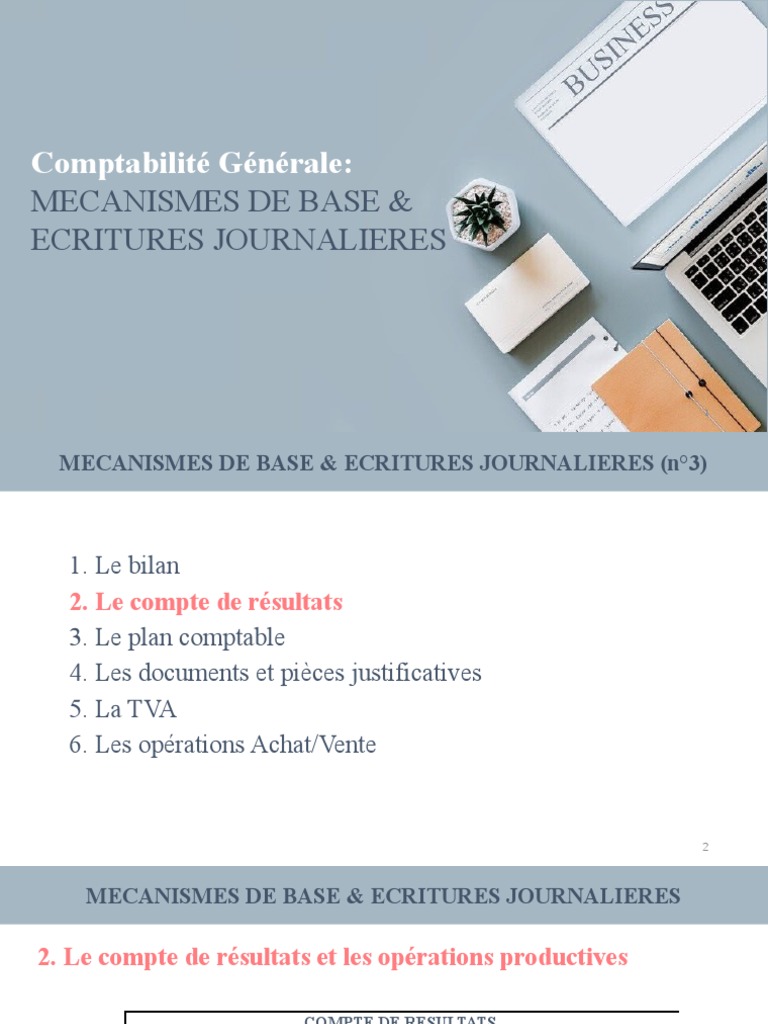 22-23 CG 2.1 Mécanismes de Base - Compte de Résultats | PDF | Bilan ...