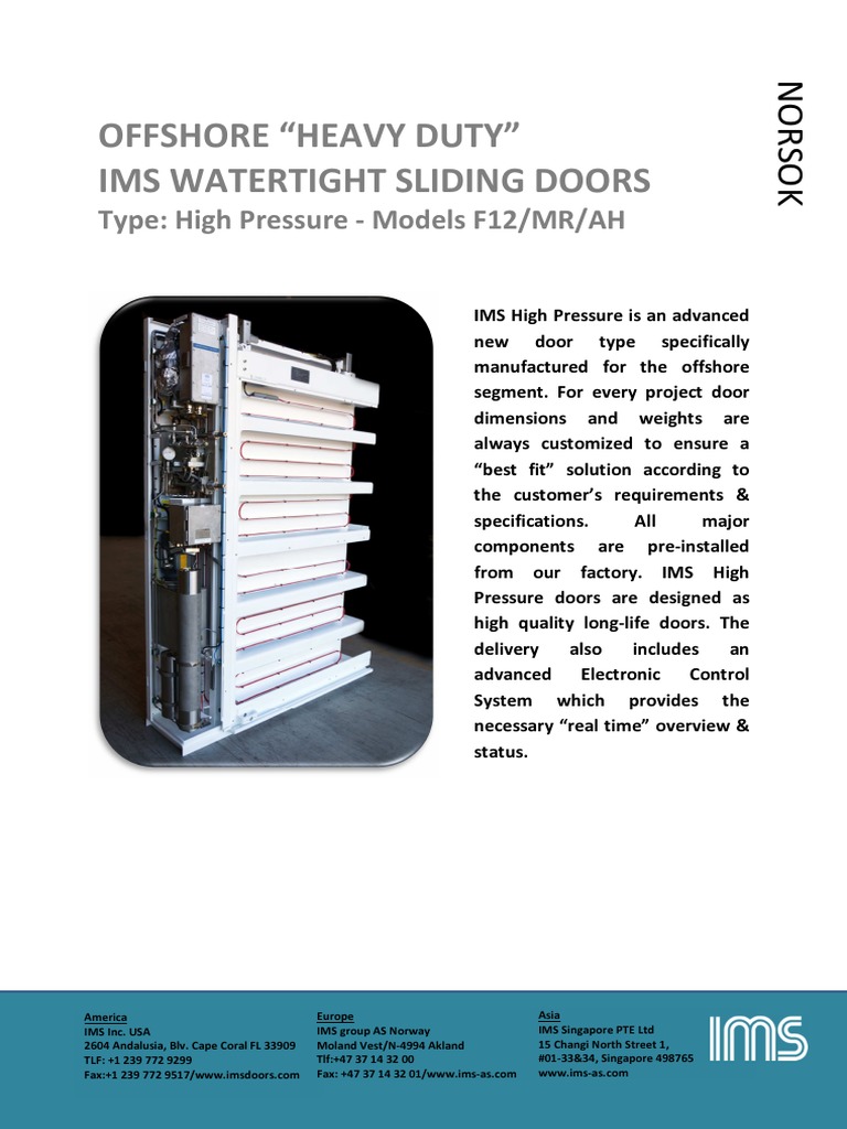 IMS Brochures Offshore v12 | PDF | Manufactured Goods | Equipment